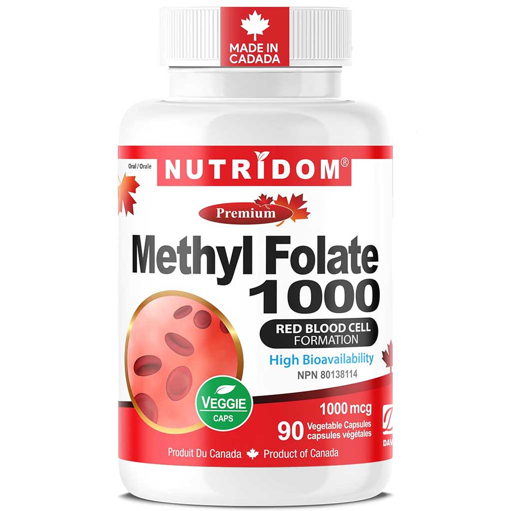 Nutridom METHYL FOLATE 1000, 90 VCaps — SupplementSource.ca