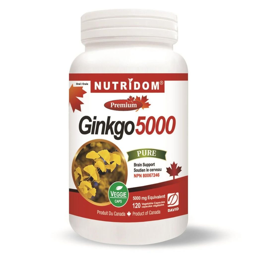Nutridom GINKGO BILOBA 5000, 120 VCaps — SupplementSource.ca