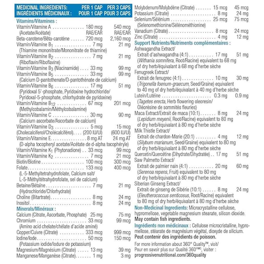 Progressive Multivitamin Active Men, 120 VCaps — SupplementSource.ca